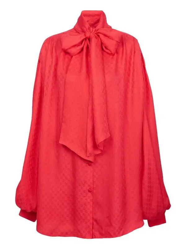 Balmain Monogram-jacquard Button-up Shirt - Red