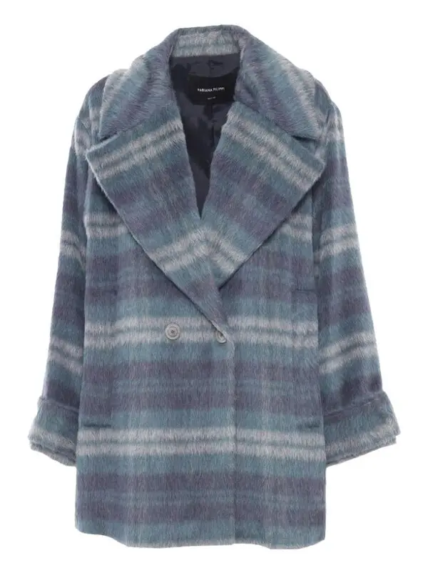 Fabiana Filippi Checked Tweed Coat - Gray