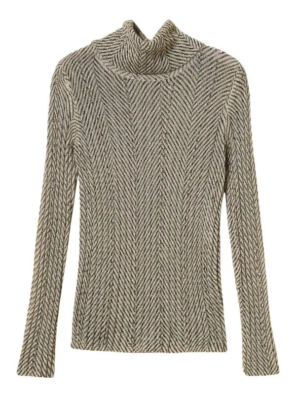 TWINSET Chevron High Neck Knitted Sweater - No