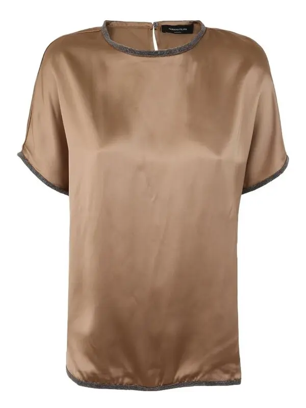 Fabiana Filippi Short-sleeved T-shirt With Round Neck - Brown