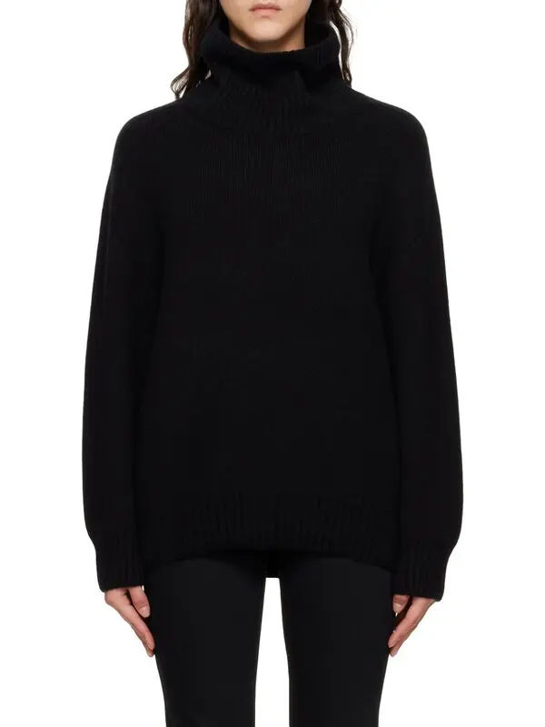 Khaite The Landen High Neck Knitted Jumper - Black