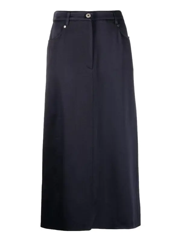 Brunello Cucinelli High-waisted Midi Skirt - Black