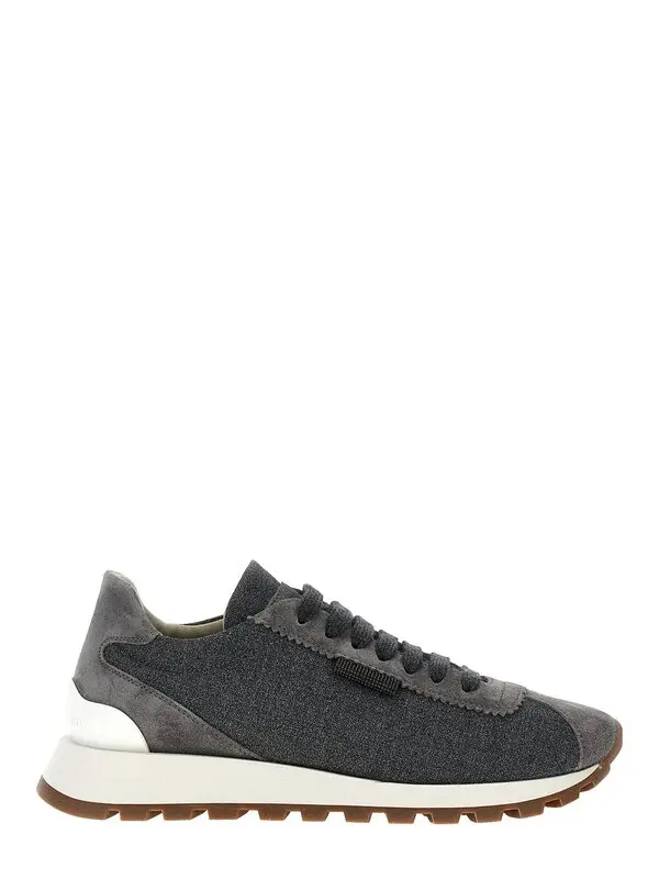 Brunello Cucinelli Monile-detailed Low-top Sneakers - Medium Grey