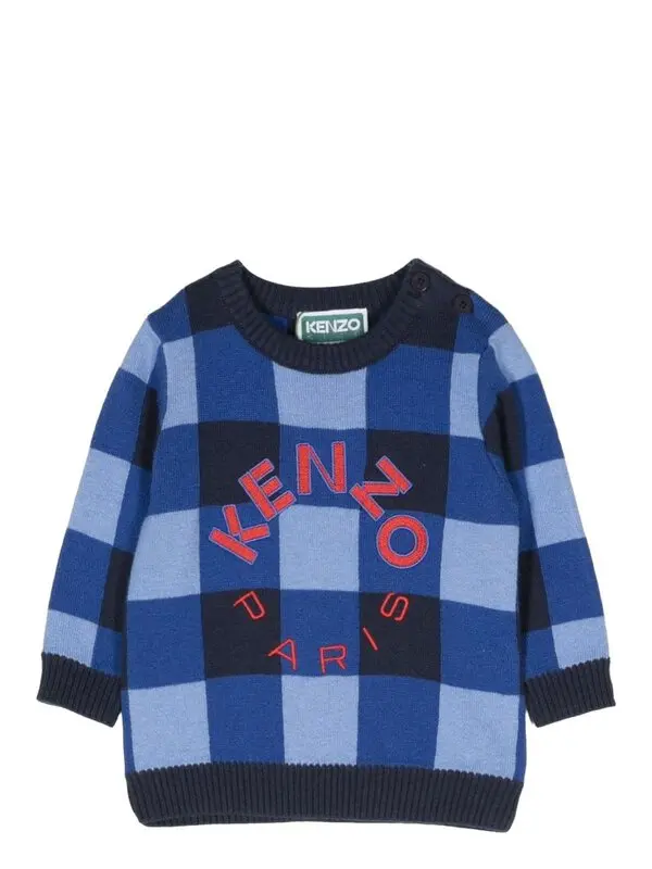 Kenzo Round Neck Long-sleeved Sweater - Blue