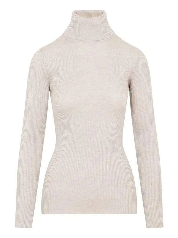 Brunello Cucinelli High-necked Long-sleeved Sweater - White