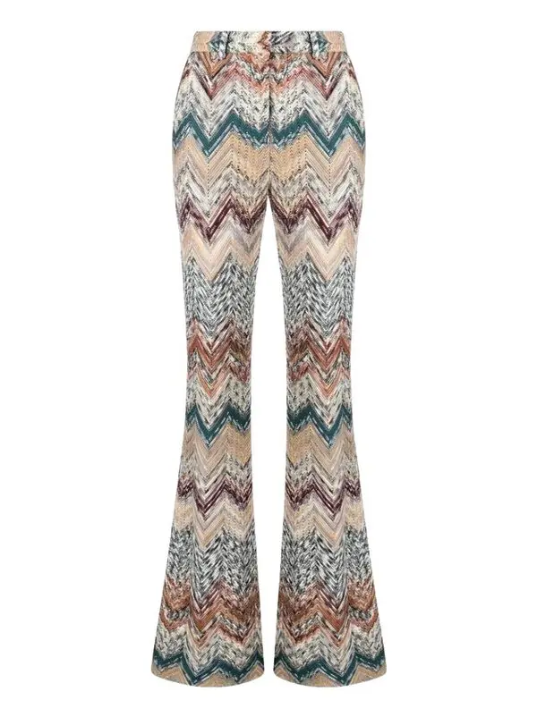 Missoni Zigzag Wide-leg Pants - Gray