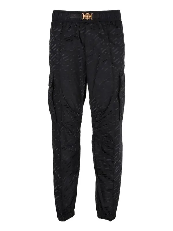 Versace Logo-jacquard Track Pants - Black