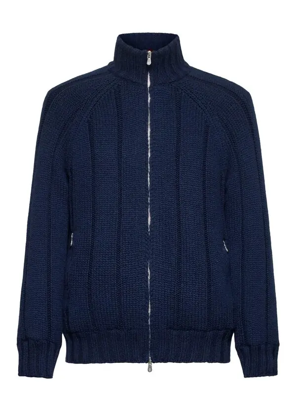 Brunello Cucinelli Zip-up Ribbed-knit Jacket - No