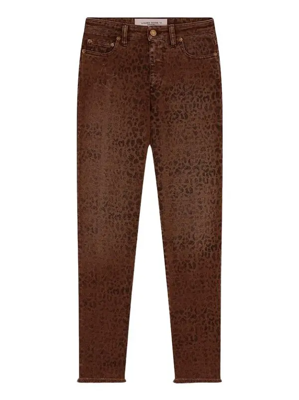 GOLDEN GOOSE Leopard Printed Skinny Jeans - Brown
