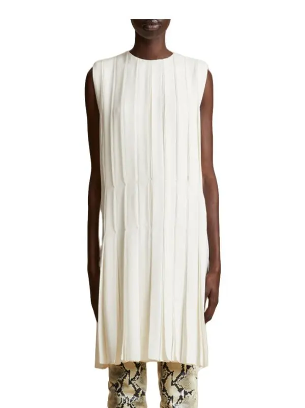 Khaite The Blaz Pleated Silk Minidress - White