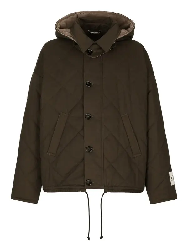 Dolce & Gabbana Dolce Gabbana Quilted Hooded Jacket - Black
