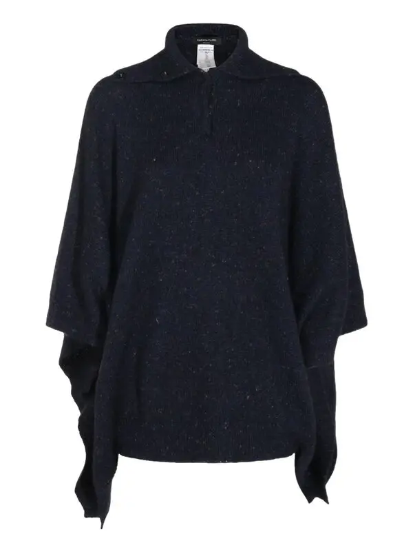 Fabiana Filippi Buttoned Collar Cape - Blue