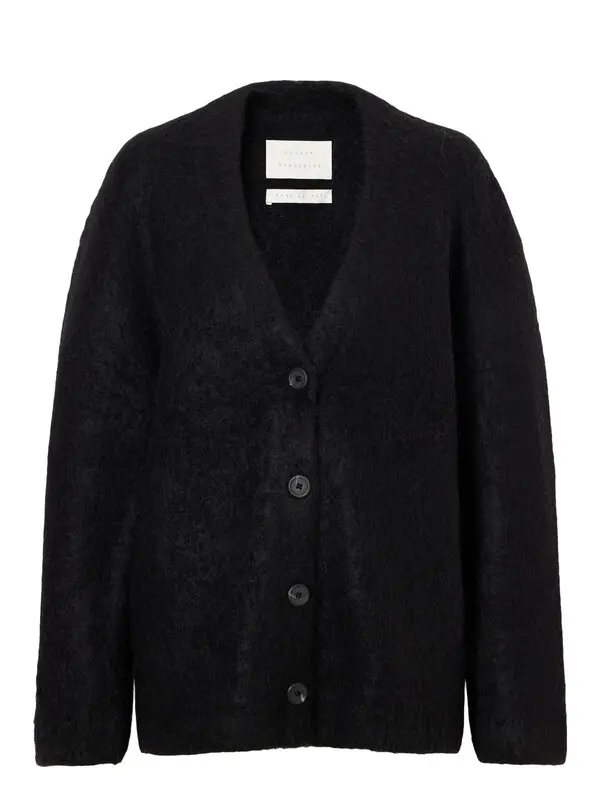 LAUREN MANOOGIAN Brushed Alpaca, Pima Cotton And Merino Wool-blend Cardigan - Black