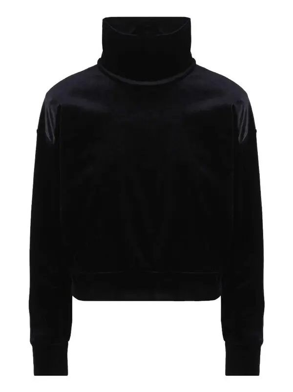 Saint Laurent Funnel Neck Long-sleeved Top - Black