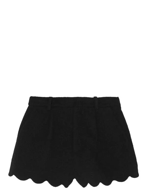 Saint Laurent High-waisted Scallop-edge Shorts - No