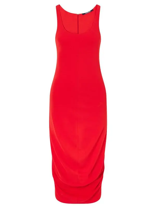 Jacquemus La Robe Regata Embroidered Crepe Midi Dress - Red