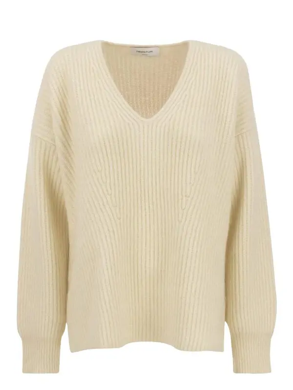 Fabiana Filippi V-neck Knitted Jumper - Nude