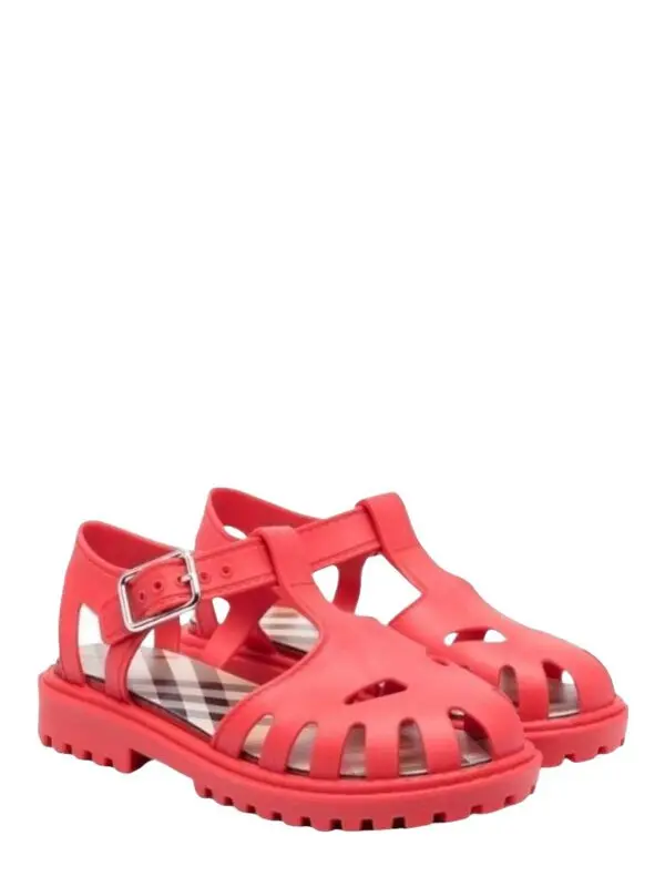 Burberry Vintage Check-lined Rubber Sandals - Red
