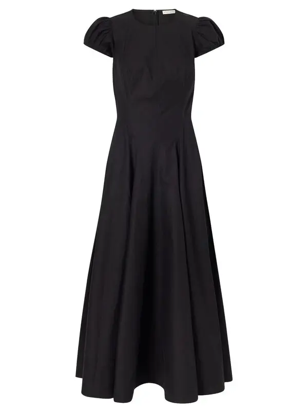 DÔEN Rivelle Cotton-poplin Midi Dress - Black