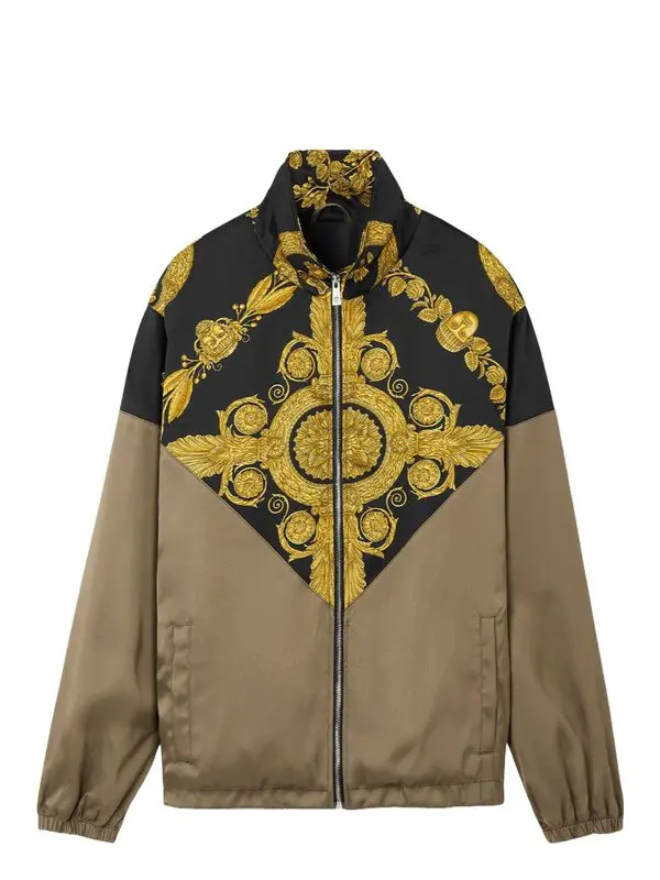 Versace Baroque Pattern Zip-up Track Jacket - Brown