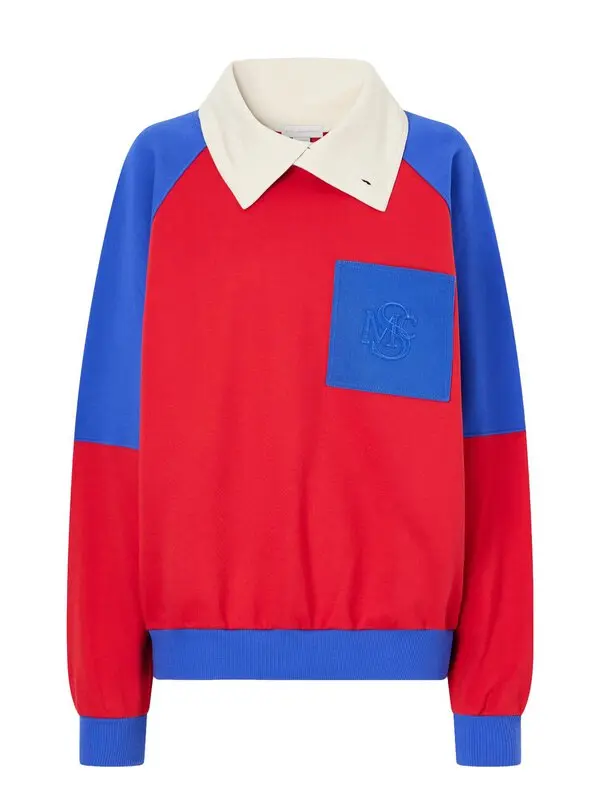 Stella McCartney Logo-embroidered Color-block Cotton-jersey Sweatshirt - Multi