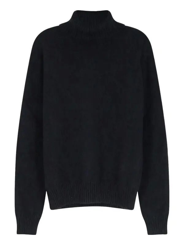 AMI Paris High Neck Knitted Jumper - Black
