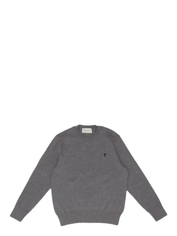 AMI Paris Logo Embroidered Crewneck Jumper - No