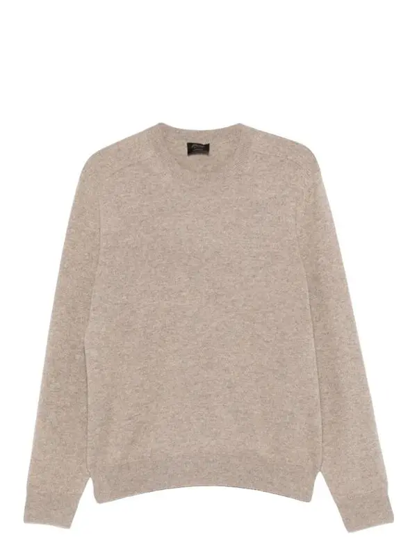 Brioni Long Sleeved Crewneck Jumper - Light Brown
