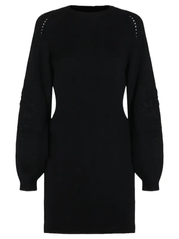 TWINSET Lace Detail Knit Dress - Black