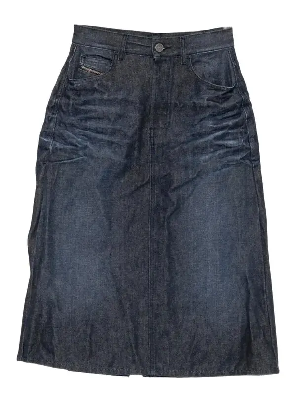 DIESEL® Back Slit Midi Skirt - Black