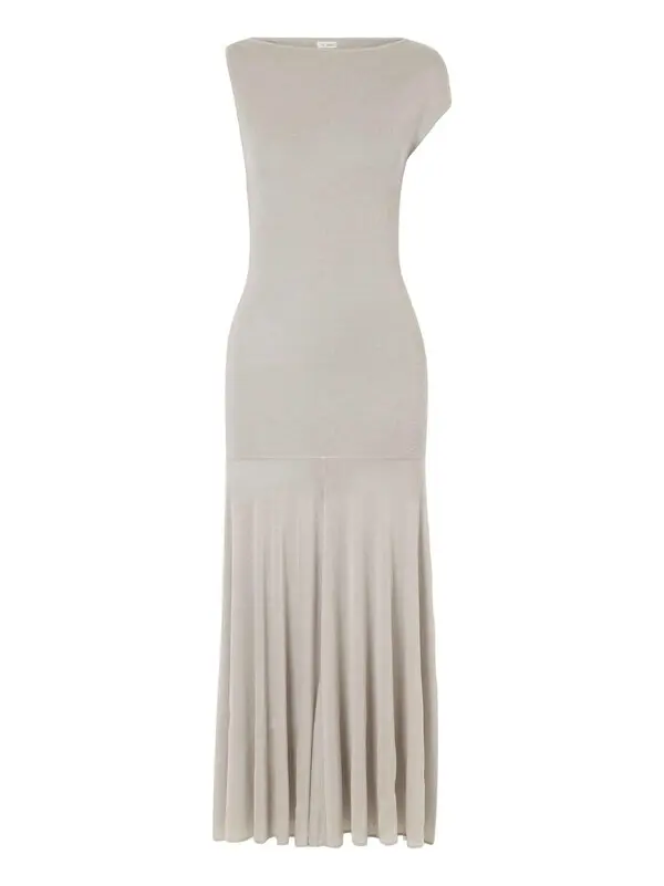 ST. AGNI Ribbed Tencel™ Lyocell-blend Jersey Maxi Dress - Beige