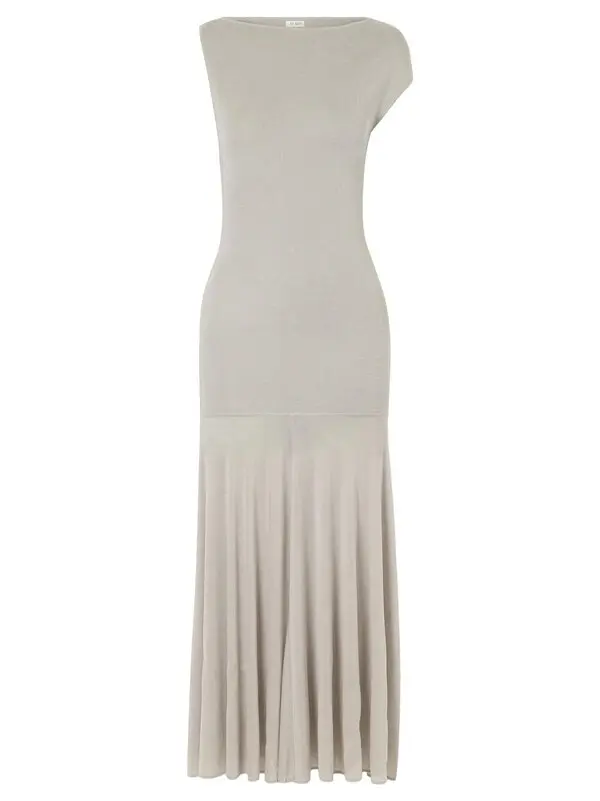 ST. AGNI Ribbed Tencel™ Lyocell-blend Jersey Maxi Dress - Neutrals