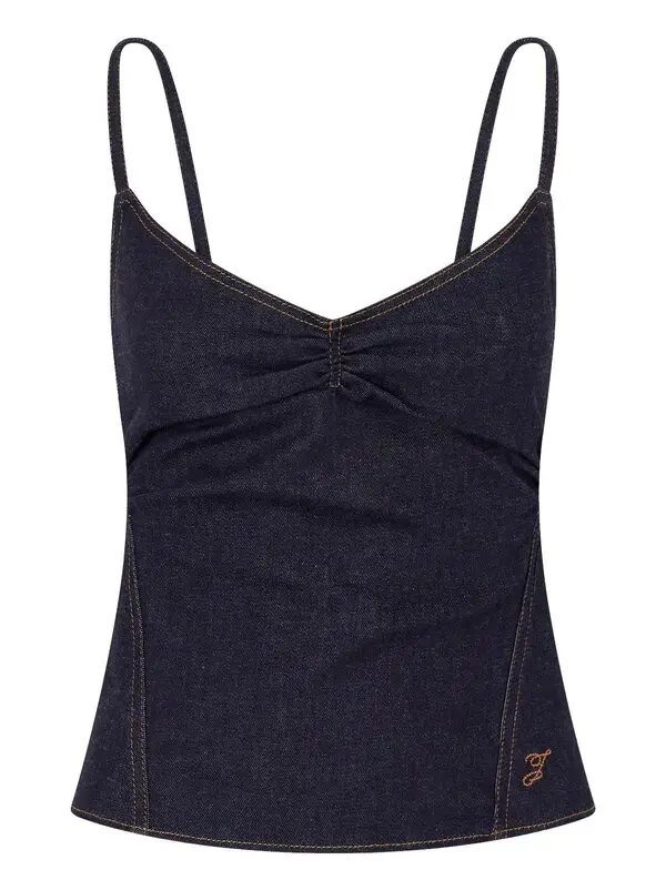 Jacquemus Le Haut De-nimes Cotton And Cashmere-blend Denim Cami - Blue