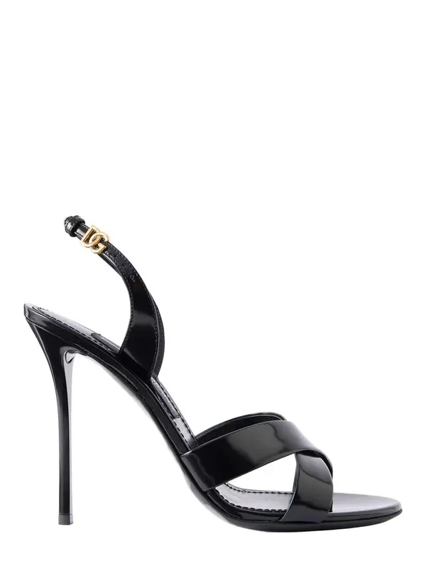 Dolce & Gabbana 105 Patent-leather Sandals - Black