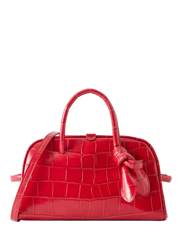 Jacquemus Le Petit Turismo Crocodile-effect Leather Shoulder Bag - Red