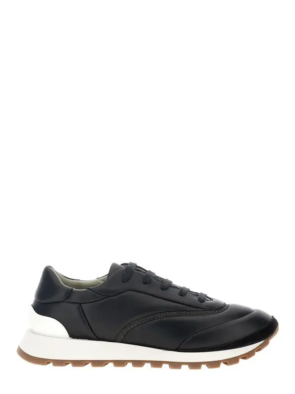 Brunello Cucinelli Monili-chain Lace-up Sneakers - Black