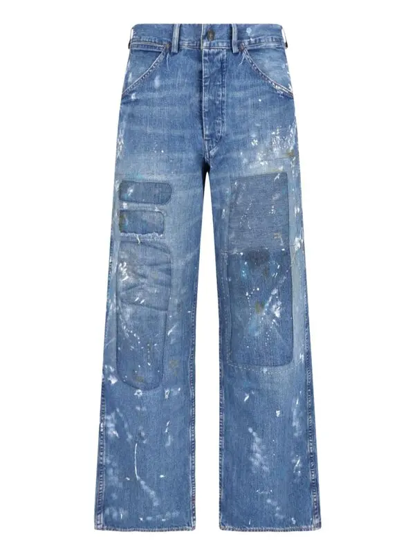 Polo Ralph Lauren Relaxed Fit Distressed Carpenter Jeans - Blue