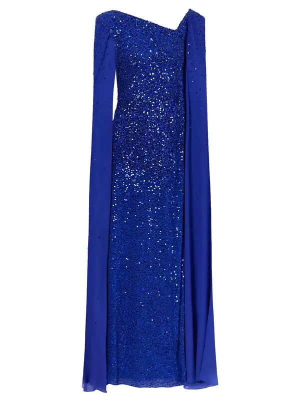 Jenny Packham Twilight Sequin-embellished Gown - Blue