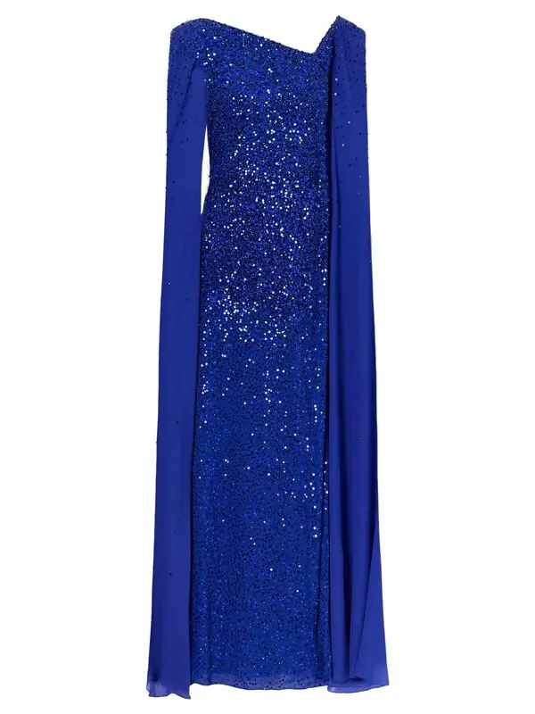 Jenny Packham Twilight Sequin-embellished Gown - Cobalt Blue
