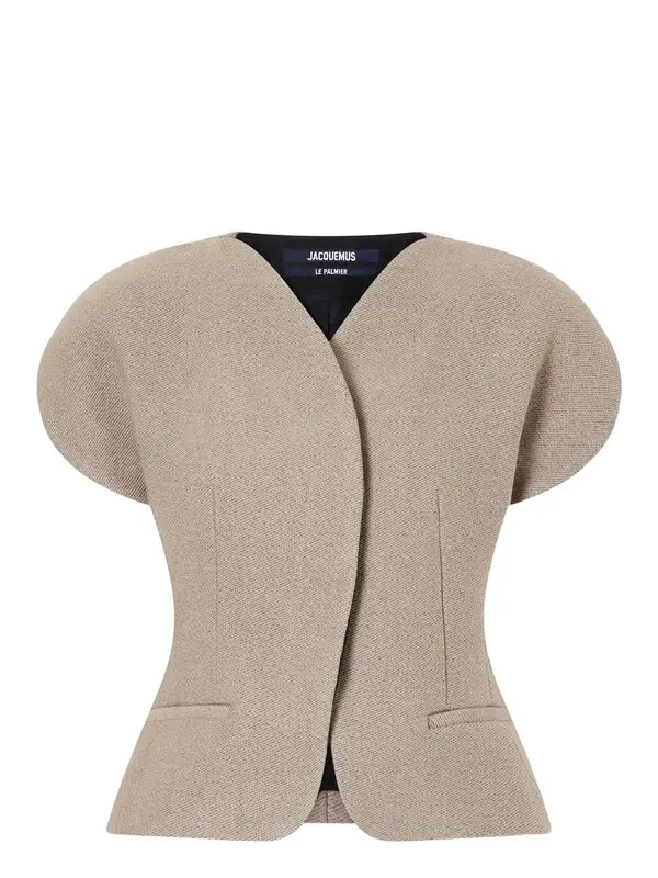 Jacquemus La Veste Oval Wool-blend Blazer - Beige