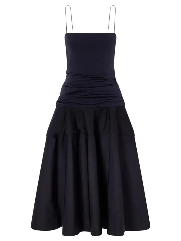 Jacquemus La Robe Paradiso Satin Midi Dress - Black