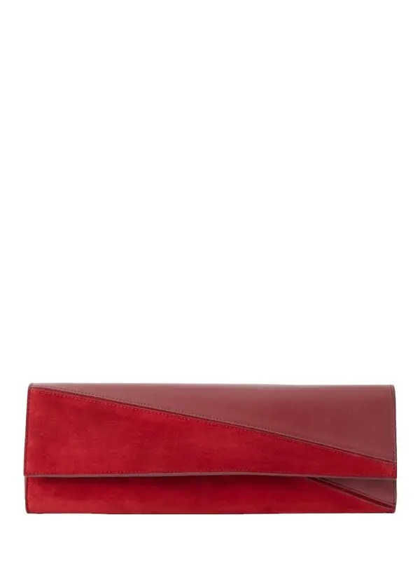 Proenza Schouler Hex Leather And Suede Clutch - Red