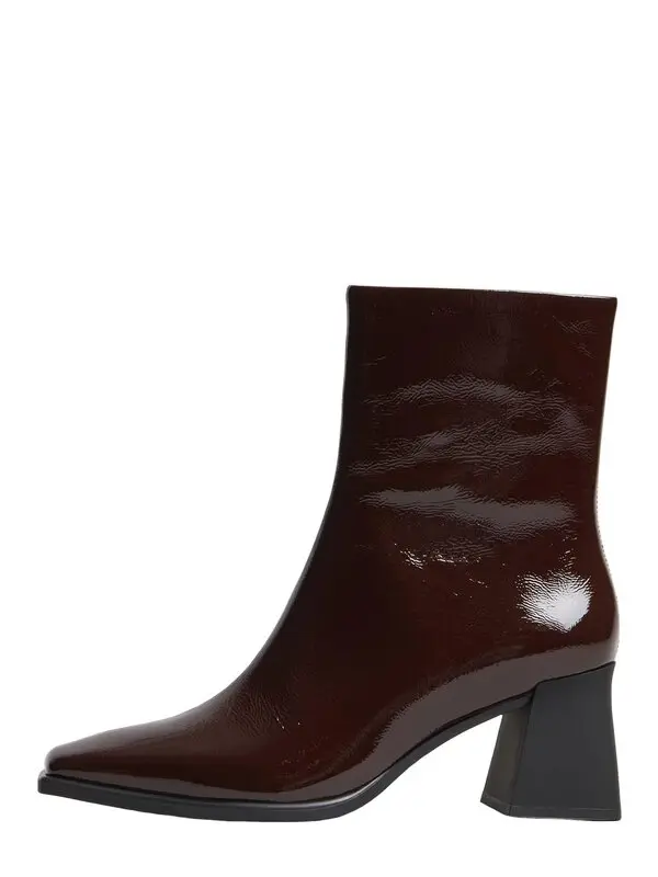 VAGABOND SHOEMAKERS Hedda Pantent Heel Boots - Chocolate