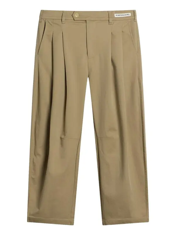 PORTER JAMES Dart-knee Pleated Trousers - Sand