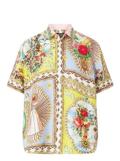 Camilla Short Sleeve Oversized Shirt - Painted Prayers