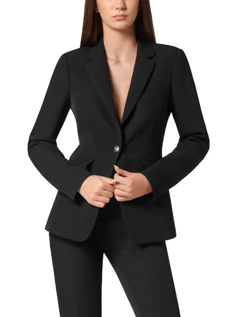 Philipp Plein Fitted Cady Blazer Ls Crystal Skull - Black