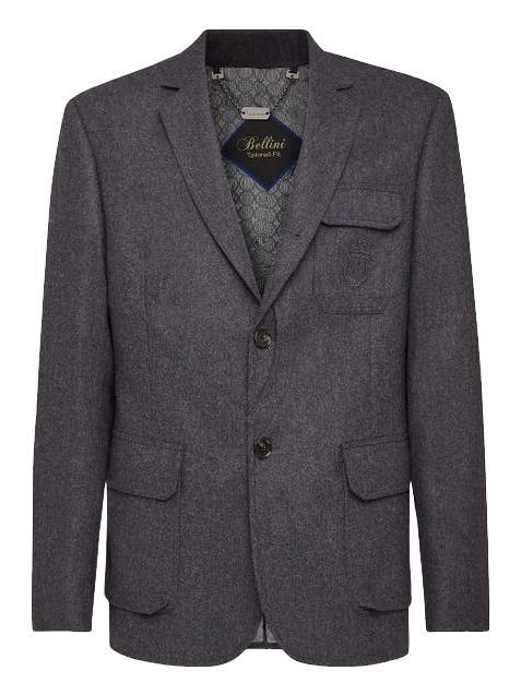 BILLIONAIRE Wool Cashmere Blazer Tailored Fit Crest - Black