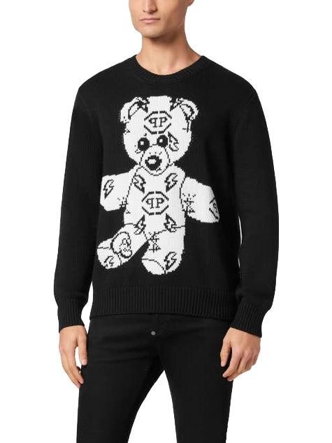 Philipp Plein Round Neck Pullover Teddy Bear - Black