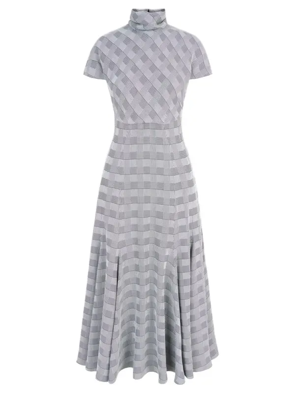 EMILIA WICKSTEAD Thea Dress In Black & Prince Of Wale Check - White