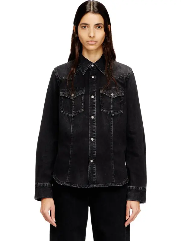 DIESEL® Western Shirt In Treated Denim - Black